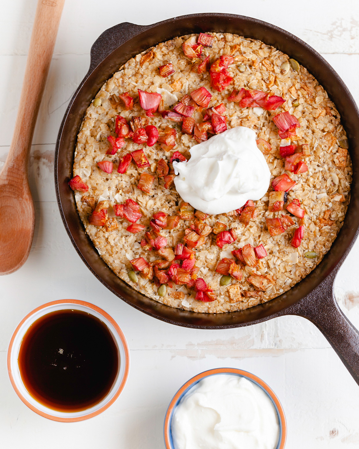 Baked Muesli with Honey Rhubarb