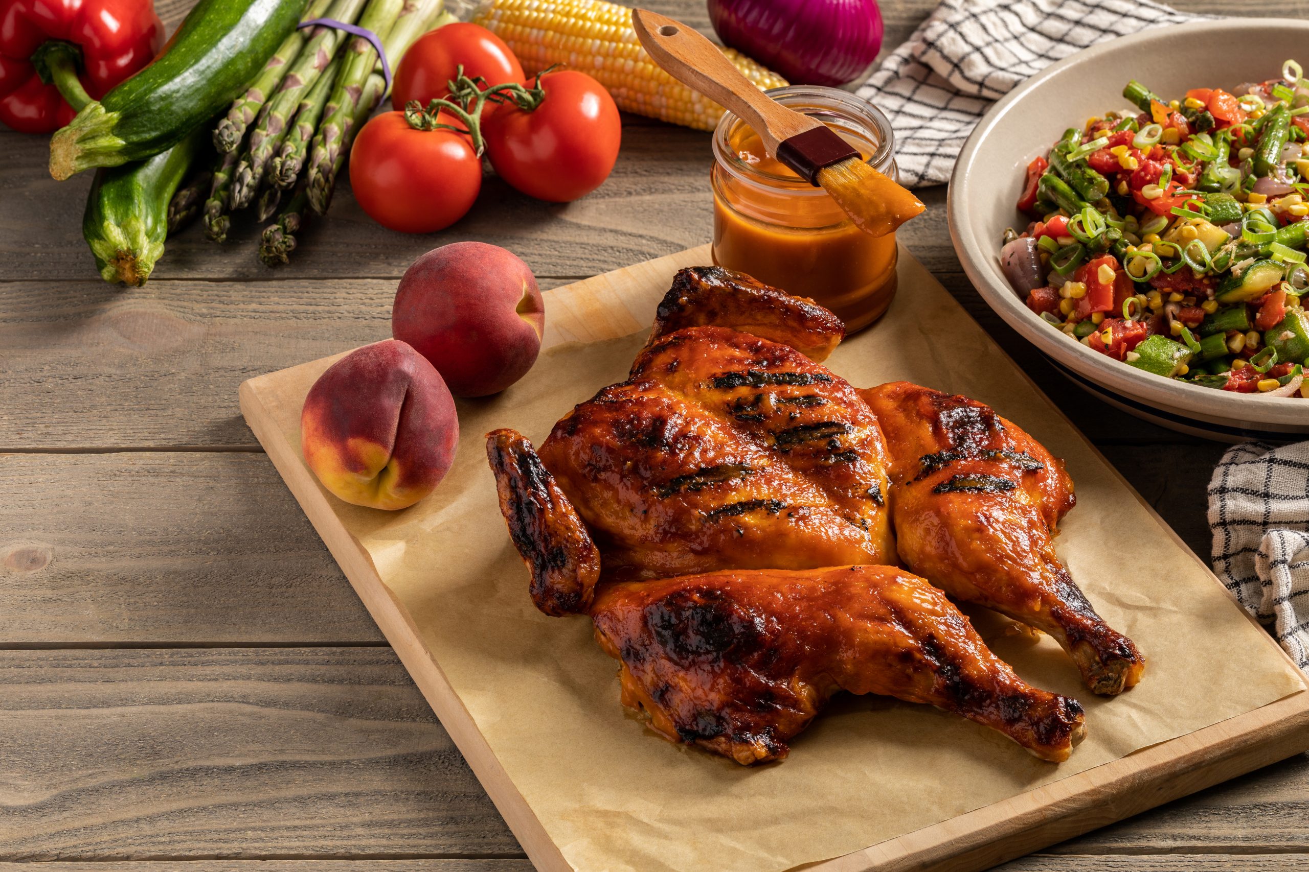 Grilled Spatchcock Chicken With Summer Ratatouille