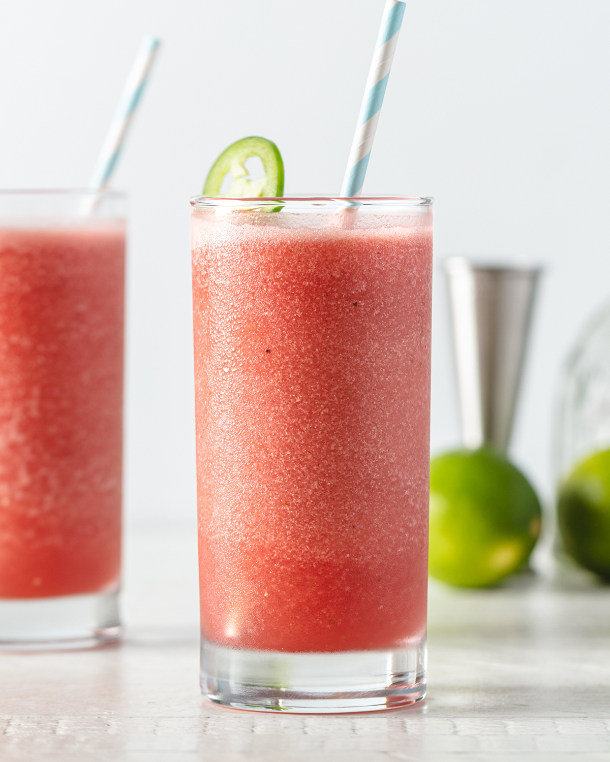 Spicy Watermelon, Lime & Tequila Slushy