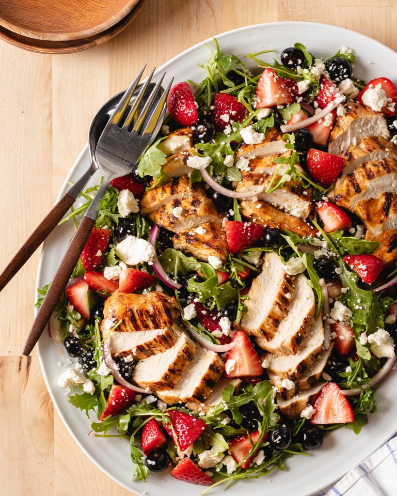 Grilled Chicken, Berry & Feta Salad