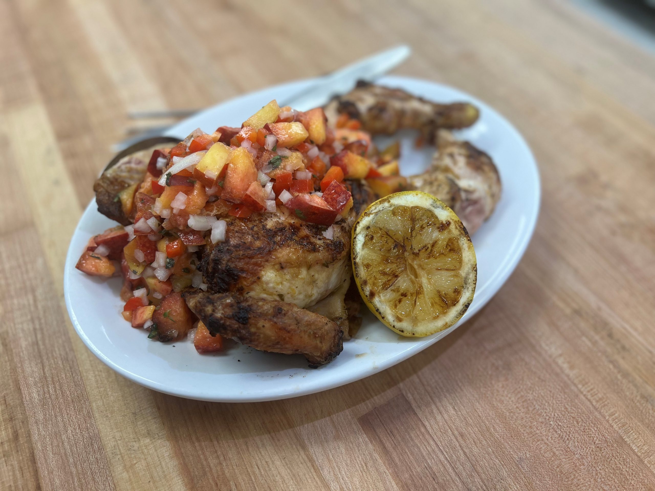 Lemon-Oregano Grilled Spatchcock Chicken