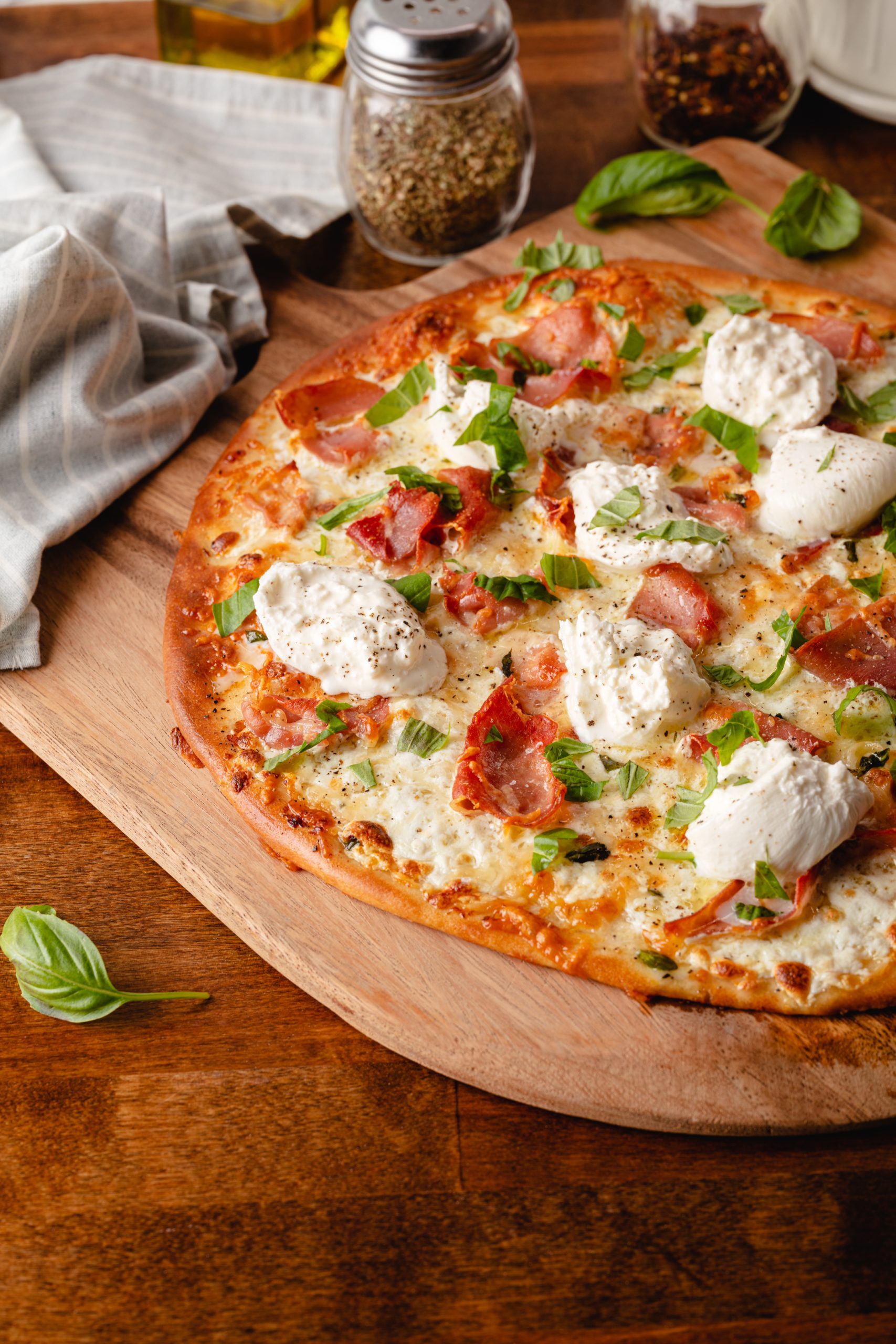 Prosciutto, Burrata & Hot Honey Pizza