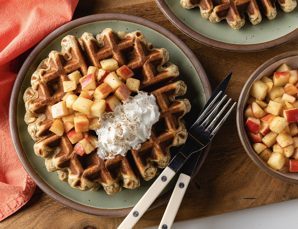 Apple Spice Protein Waffles
