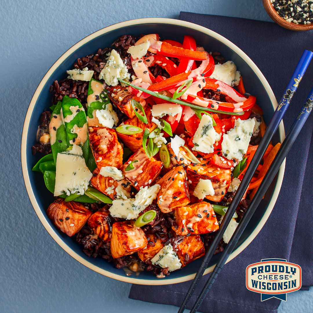 Sriracha-Blue Salmon Bowls