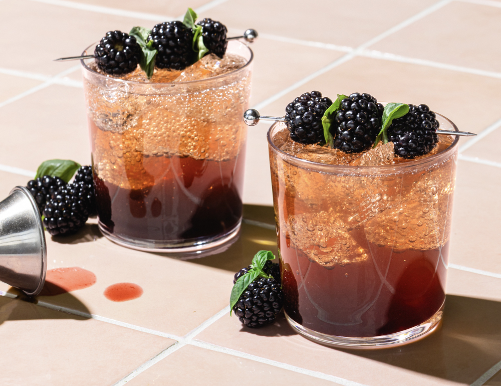 Blackberry Basil Shrub Mocktail